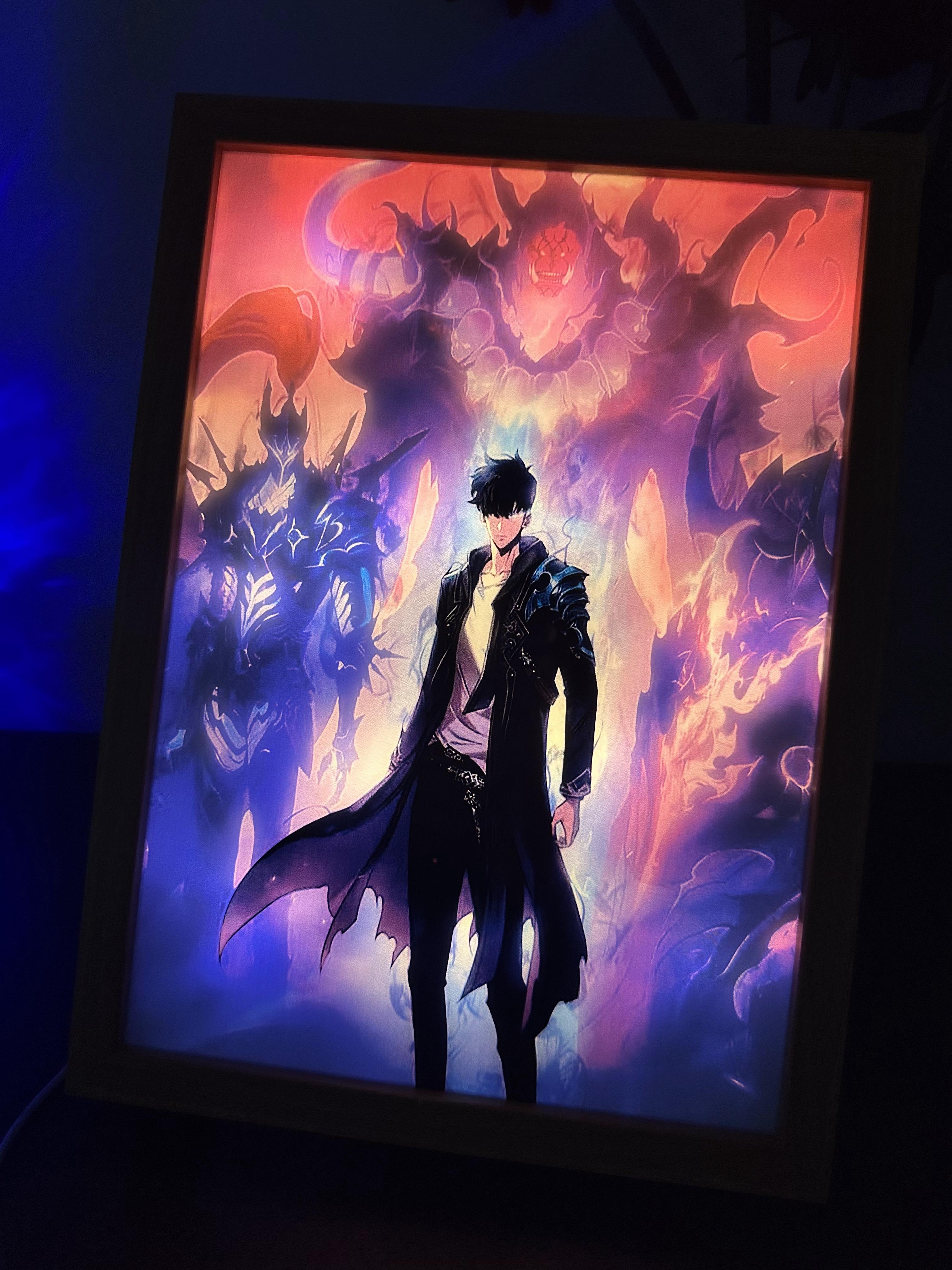 Solo Leveling Sung Jin-Woo 02 LED Painting Anime light Artwork Night L